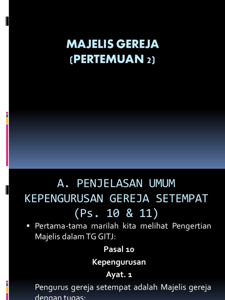 2) Majelis Gereja (Pertemuan 2) | PDF