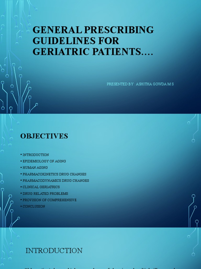 Geriatric Prescribing Guidelines Overview | PDF | Geriatrics | Chronic ...