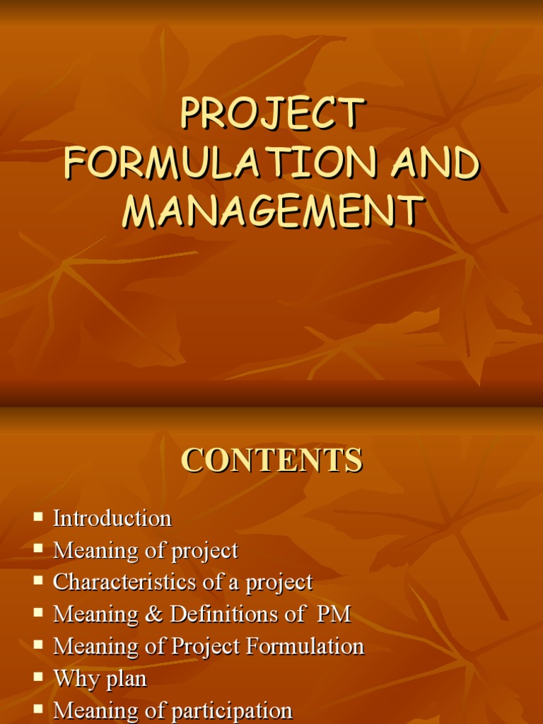Project Formulation and Management | PDF | Project Management | Goal