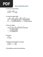 Year 8 Mid-Term Maths Test | PDF | Mathematics