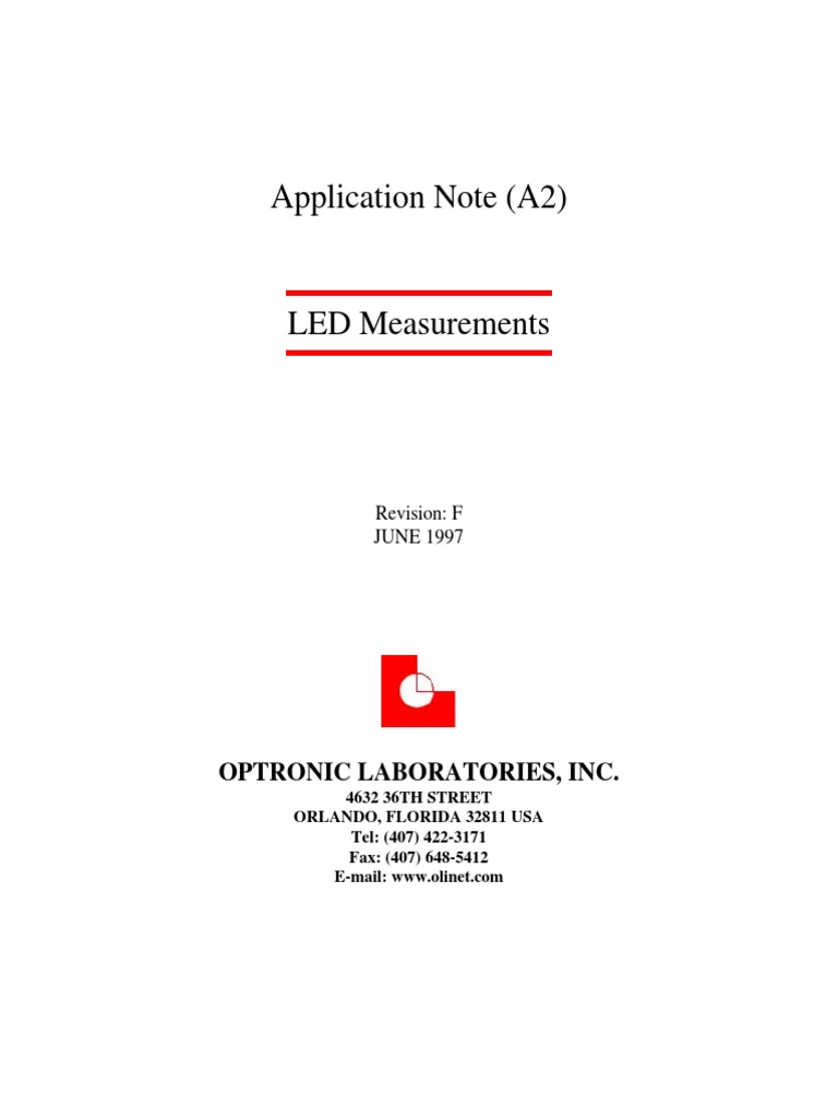 Application Note (A2) : Optronic Laboratories, Inc | PDF | Lighting ...