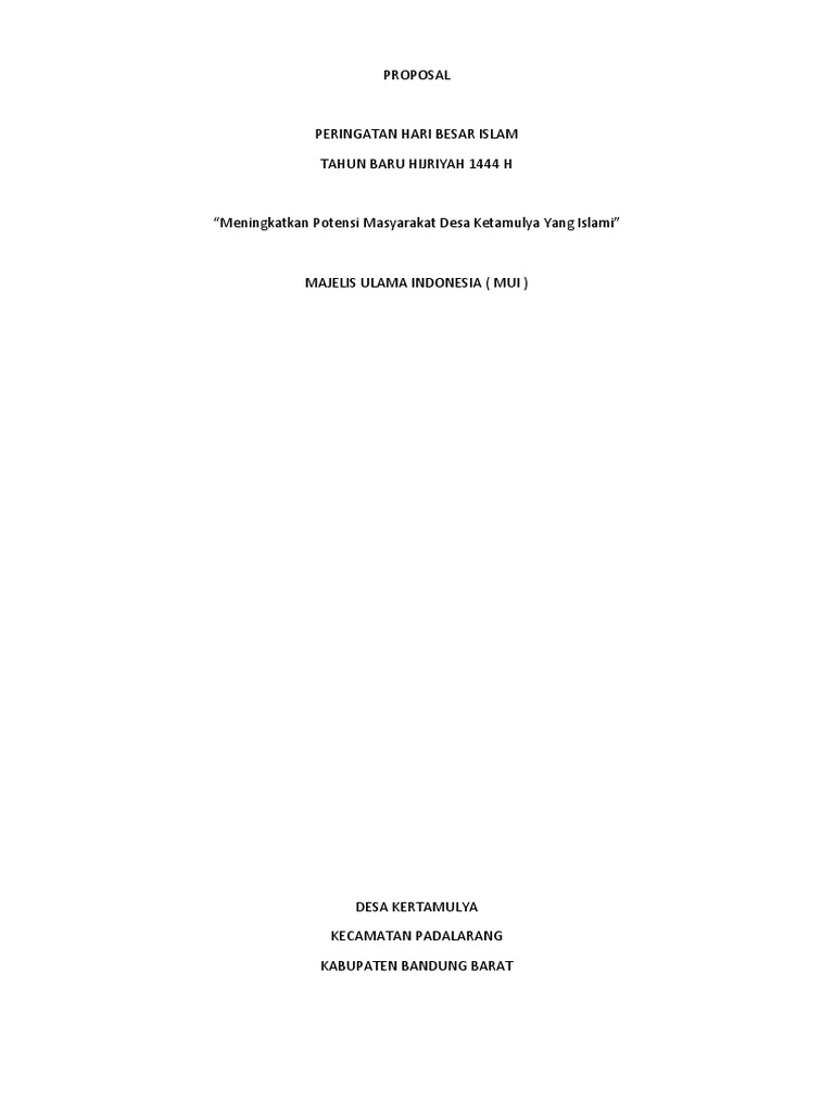 Proposal Muharam Mui | PDF