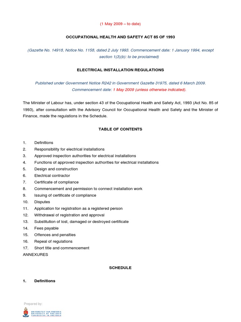 Electrical Installation Regulations | PDF | Electrician | Electrical Wiring