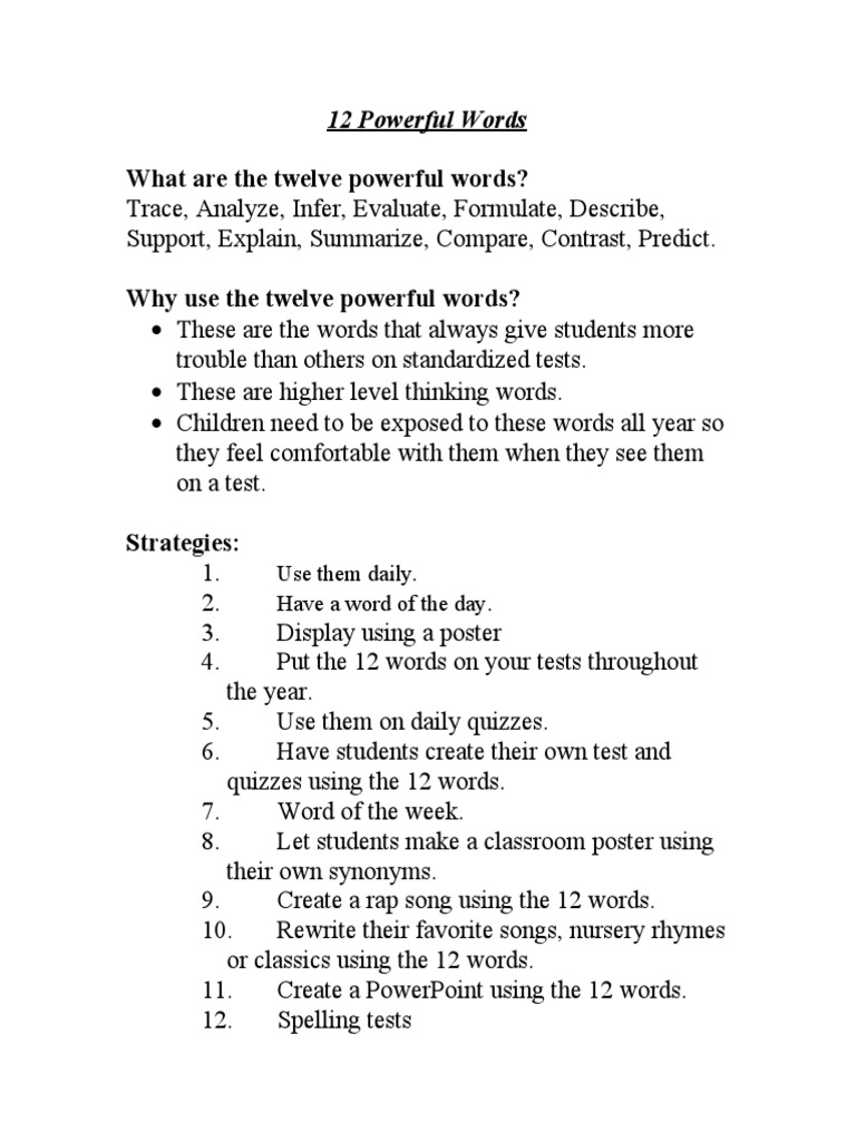 12 Powerful Words | PDF