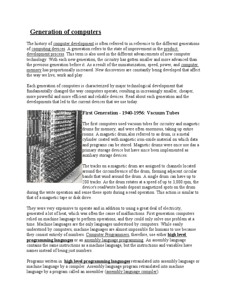 Generation of Computers | PDF | Electronics | Network Topology