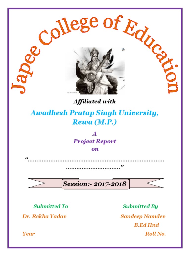 B.Ed Project Report 2017-2018 | PDF