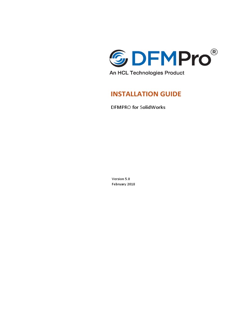 DFMPro 5.0 For SOLIDWORKS Installation Guide | PDF | Installation ...