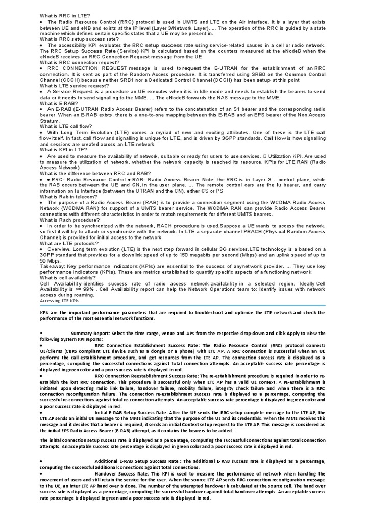 What Is RRC in LTE | PDF | Mobile Technology | Telecommunications