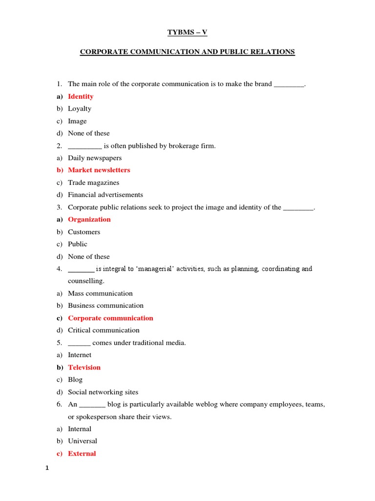 Tybms Sem 5 CCPR | PDF | Public Relations | Mass Media
