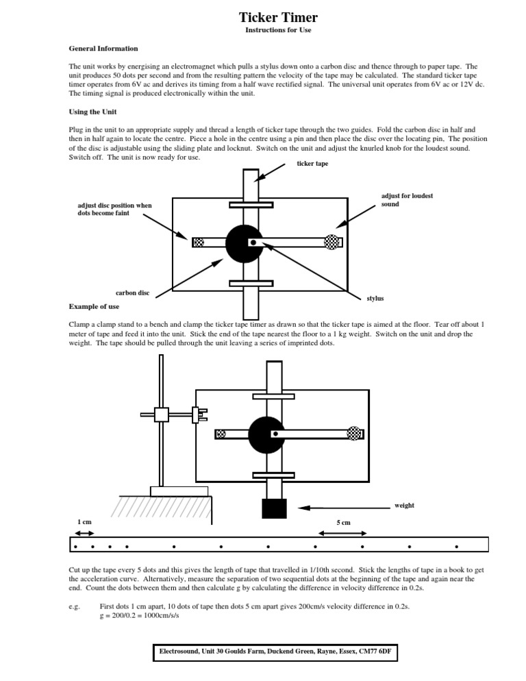 Ticker Timer | PDF | Physics | Electrical Engineering