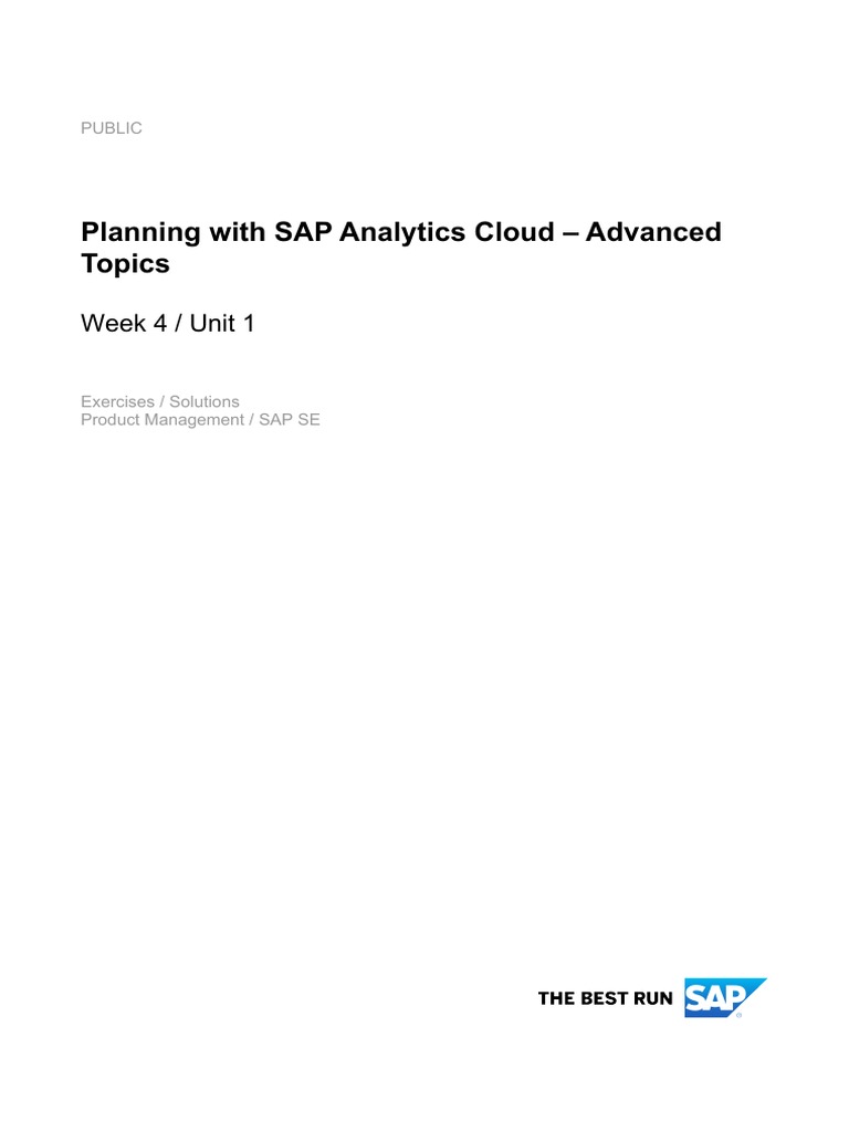 OpenSAP Sac4 Week 04 Unit 01 Exercise | PDF | Microsoft Excel | Cloud Computing