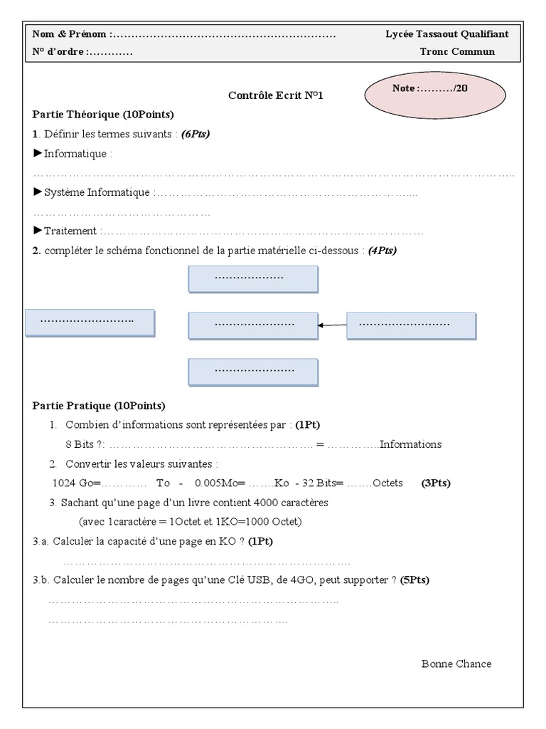 CC1 Ecrit - Copie | PDF | Informatique | Informatique