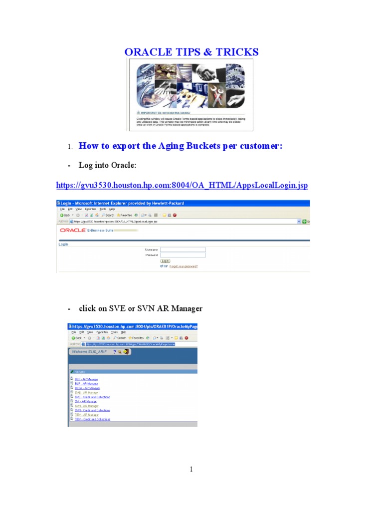 Oracle Tips & Tricks: How To Export The Aging Buckets Per Customer ...