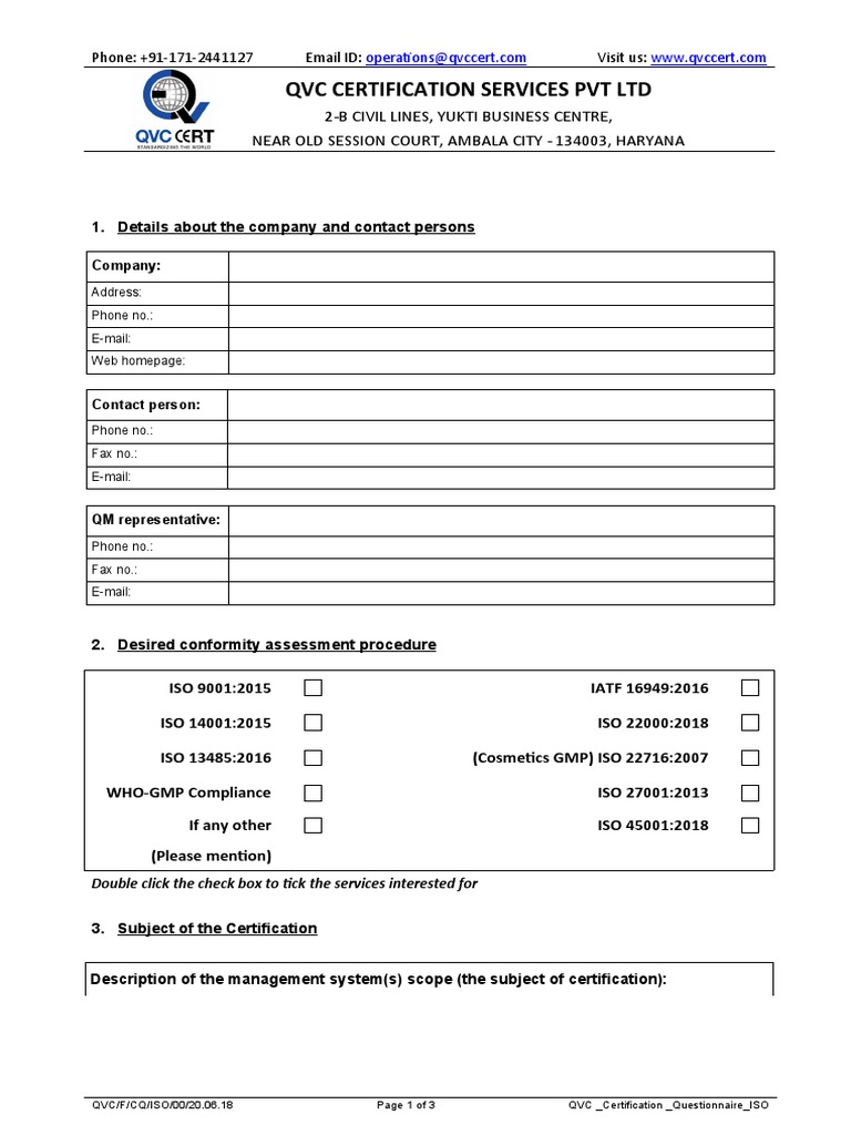 QVC Certification Services PVT LTD | PDF | Evaluation | Quality Management
