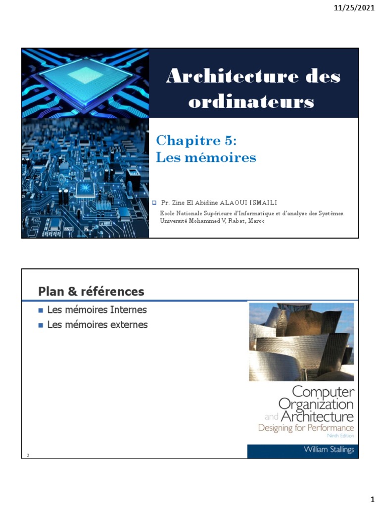 Chapitre5 Les Mémoires | PDF | Cache (Informatique) | Mémoire flash