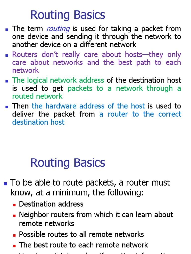 Routing Basics | PDF | Routing | Router (Computing)