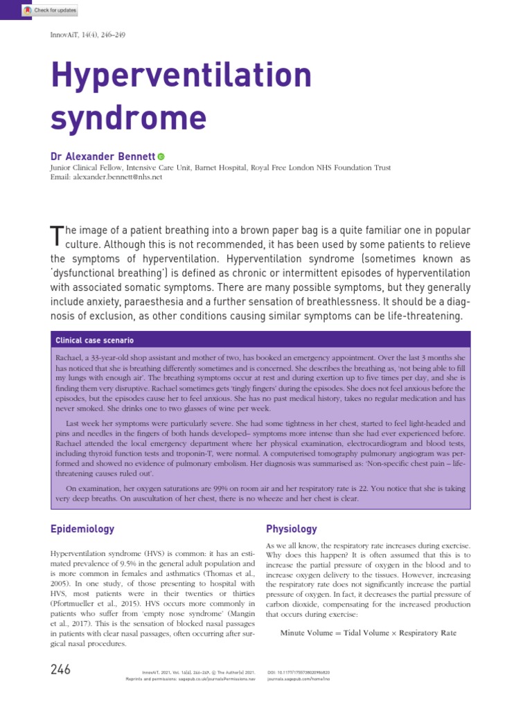 Hyperventilation Syndrome 2021 | Download Free PDF | Respiratory System | Breathing