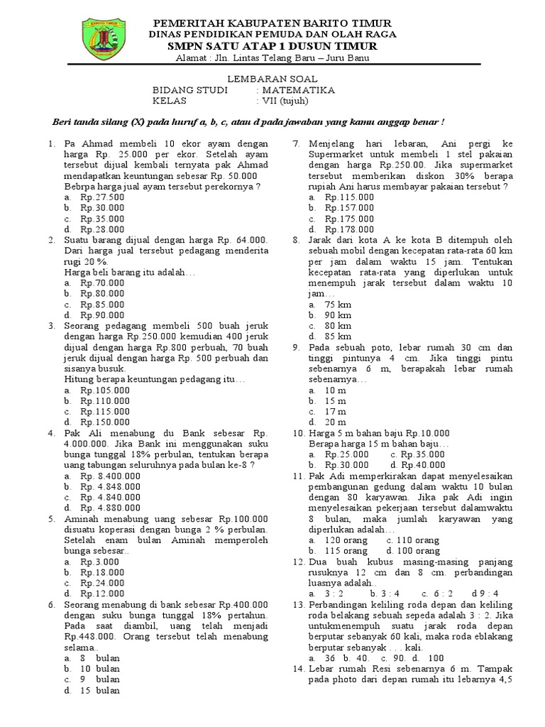 Matematika SMP KLS 7 | PDF