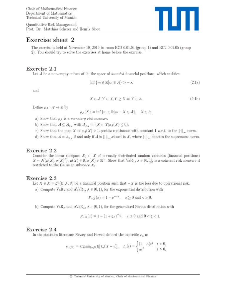 Quantitative Risk Management Exercises | PDF | Mathematical Concepts ...