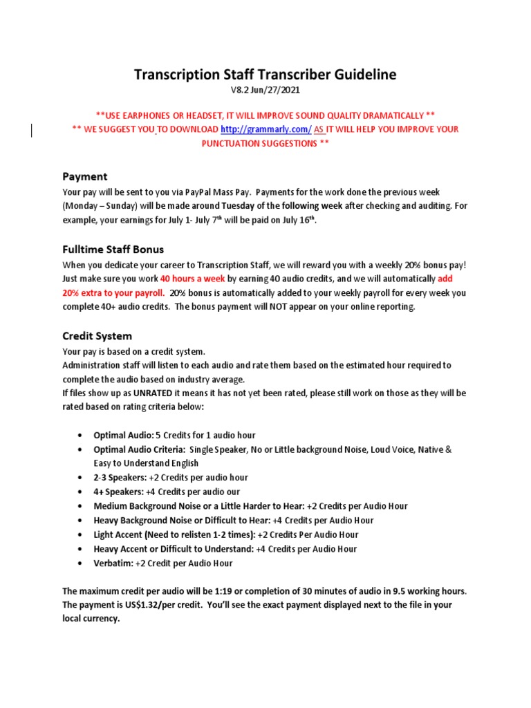 Transcriber Guide | PDF | Online And Offline | Communication