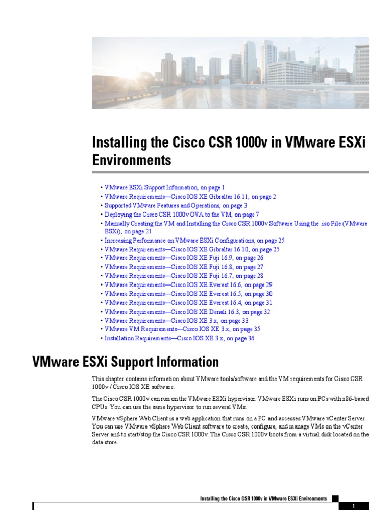 Installing The Cisco CSR 1000V in Vmware Esxi Environments | PDF | V ...