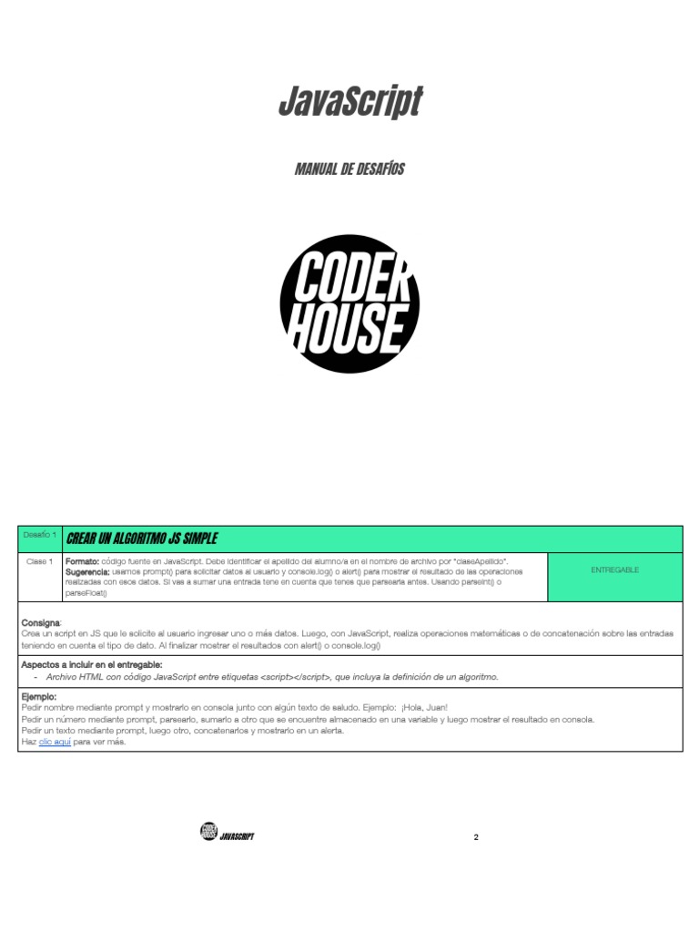 Manual de Desafíos - JavaScript | PDF | J Query | Modelo de objeto de documento