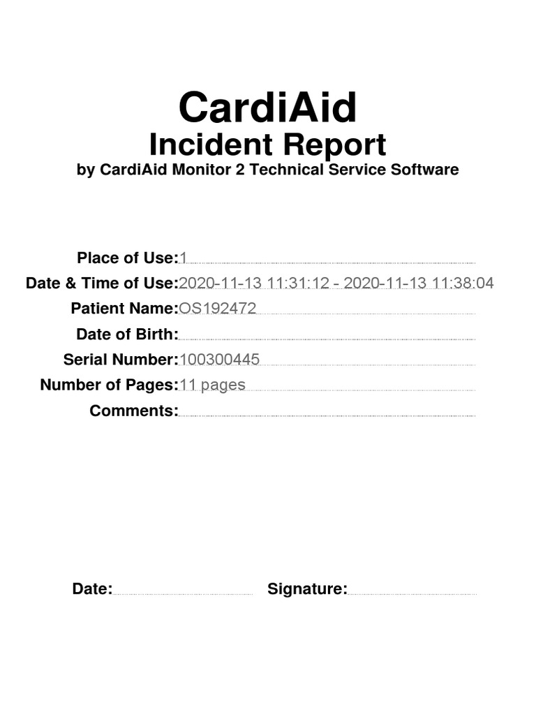 Incident Report: Cardiaid | PDF | Cardiopulmonary Resuscitation | Computing
