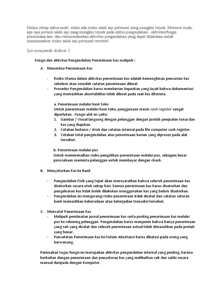 Diskusi 3 Auditing II | PDF