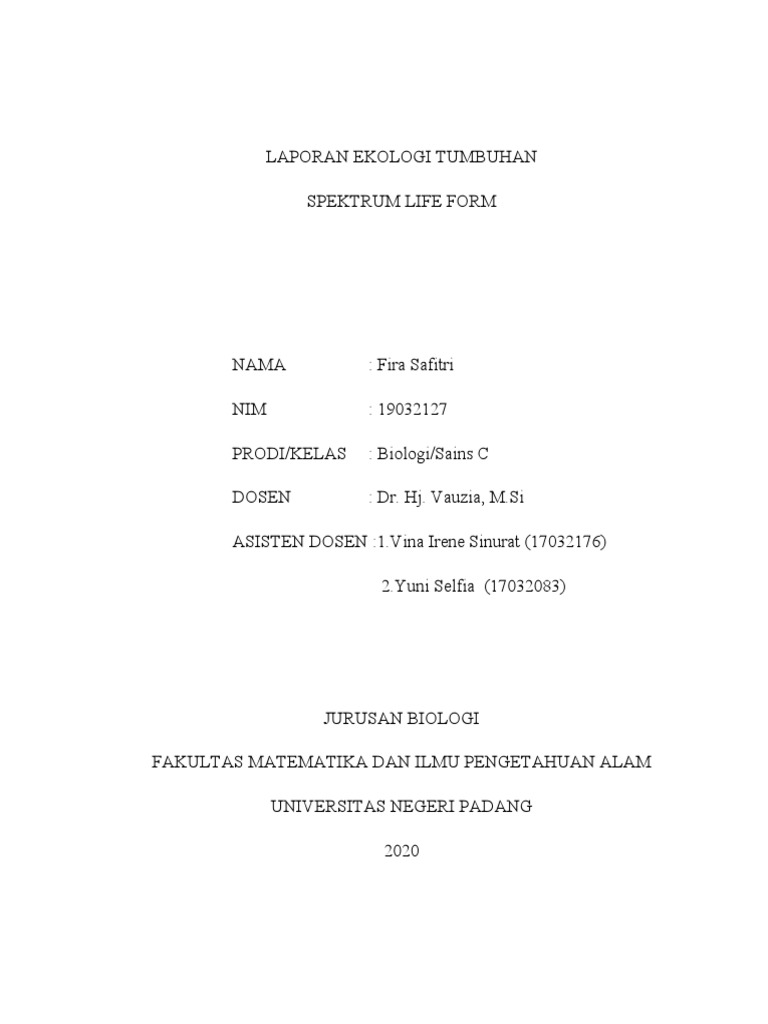 Fira Safitri Laporan Pratikum 3 (Spektrum Life Form) | PDF