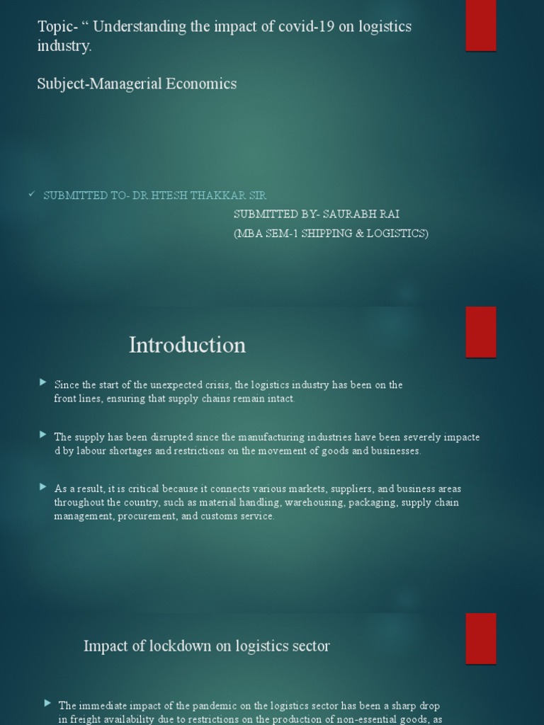 Covid Impact On Logistics | PDF | Logistics | Supply Chain