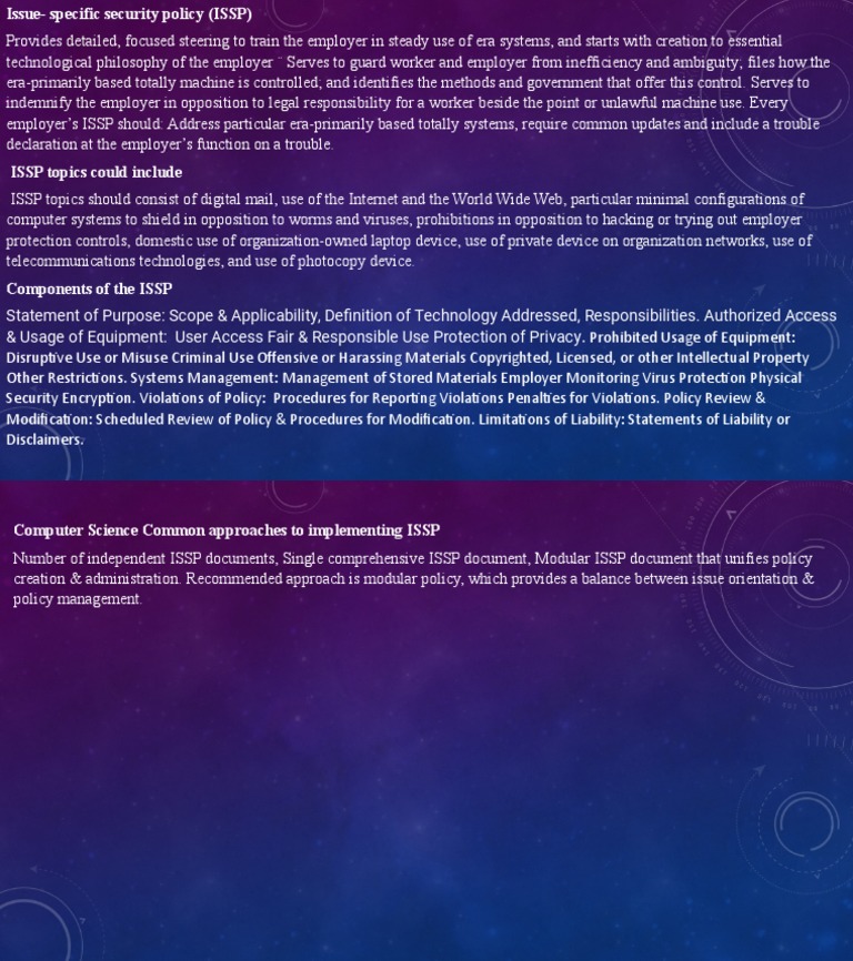 Issue - Specific Security Policy (ISSP) | PDF