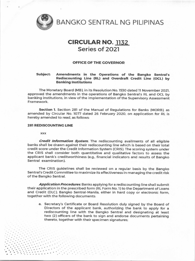 BSP Circular 1132, Series of 2021 | PDF | Banks | Debt