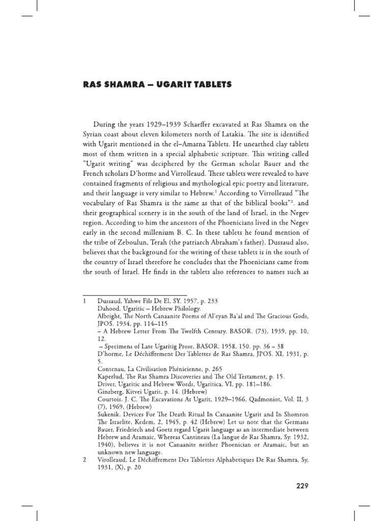 Ras Shamra Ugarit Tablets | PDF