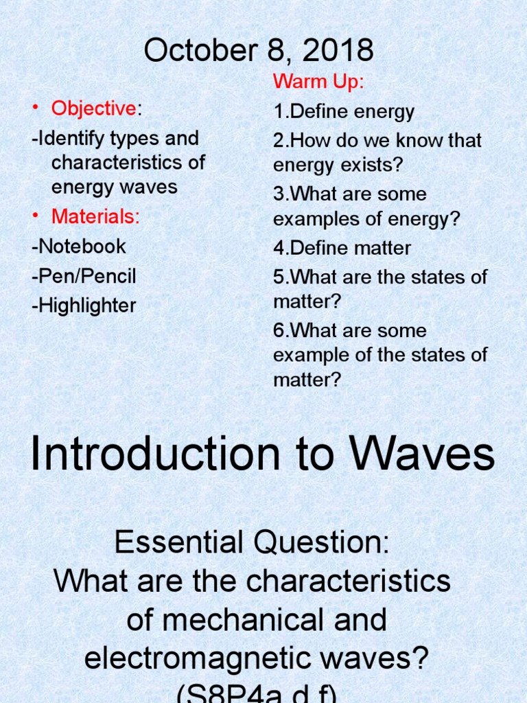 Introduction To Waves-Unit 2 | PDF | Waves | Electromagnetic Spectrum