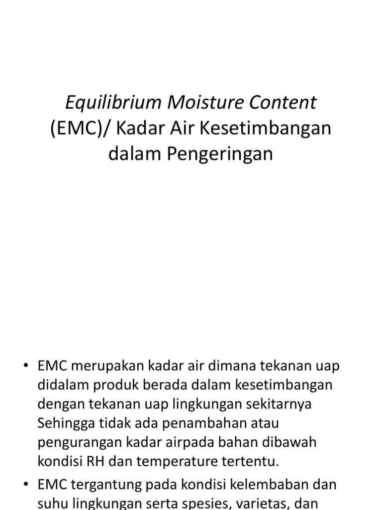 Equilibrium Moisture Content (EMC) Fix | PDF