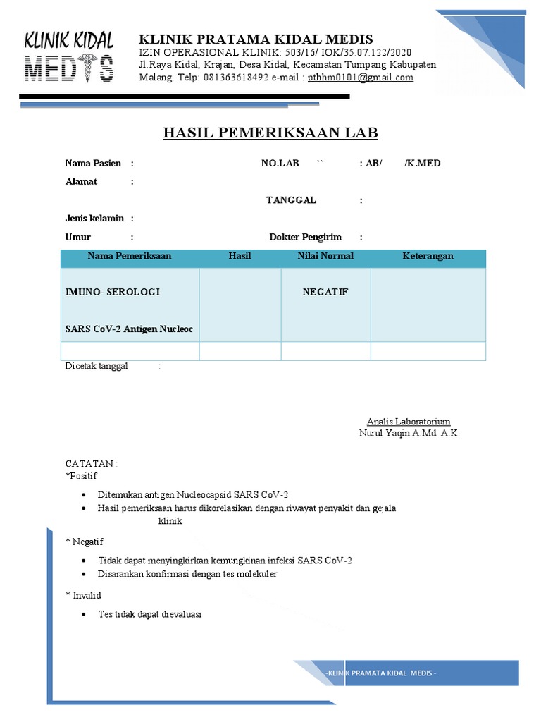 Klinik Pratama Kidal Medis Malang | PDF