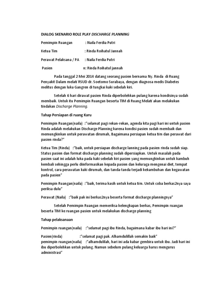 Dialog Skenario Role Play | PDF