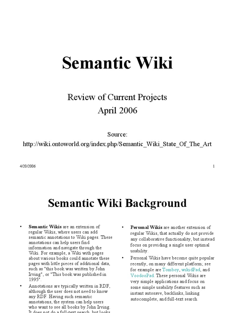 Semantic Wiki Review Pdf Semantic Web Wiki