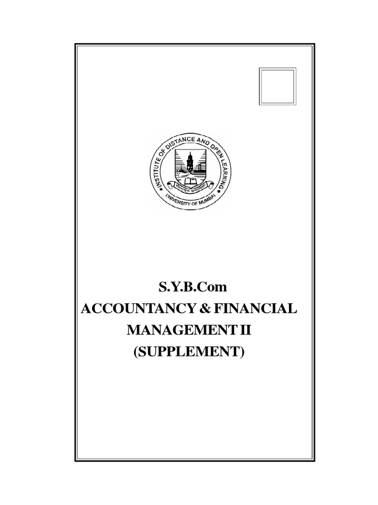 SYBCOM Account Suppliment | PDF | Equity (Finance) | Balance Sheet