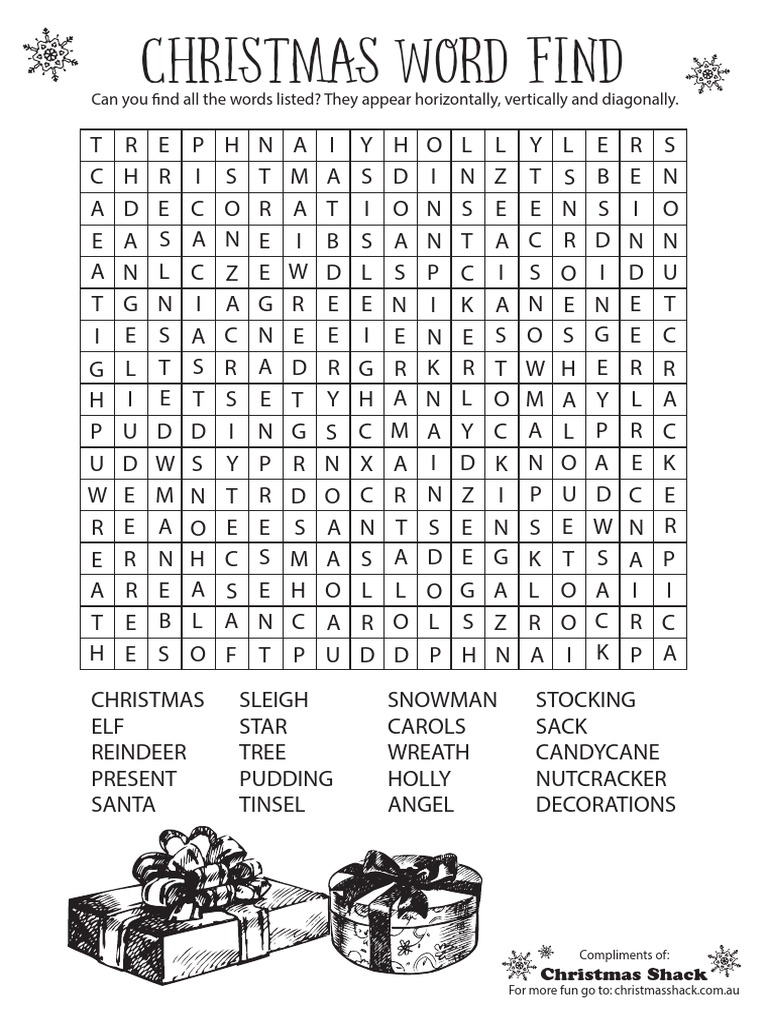 Christmas Word Find: Can You Find All The Words Listed? They Appear ...