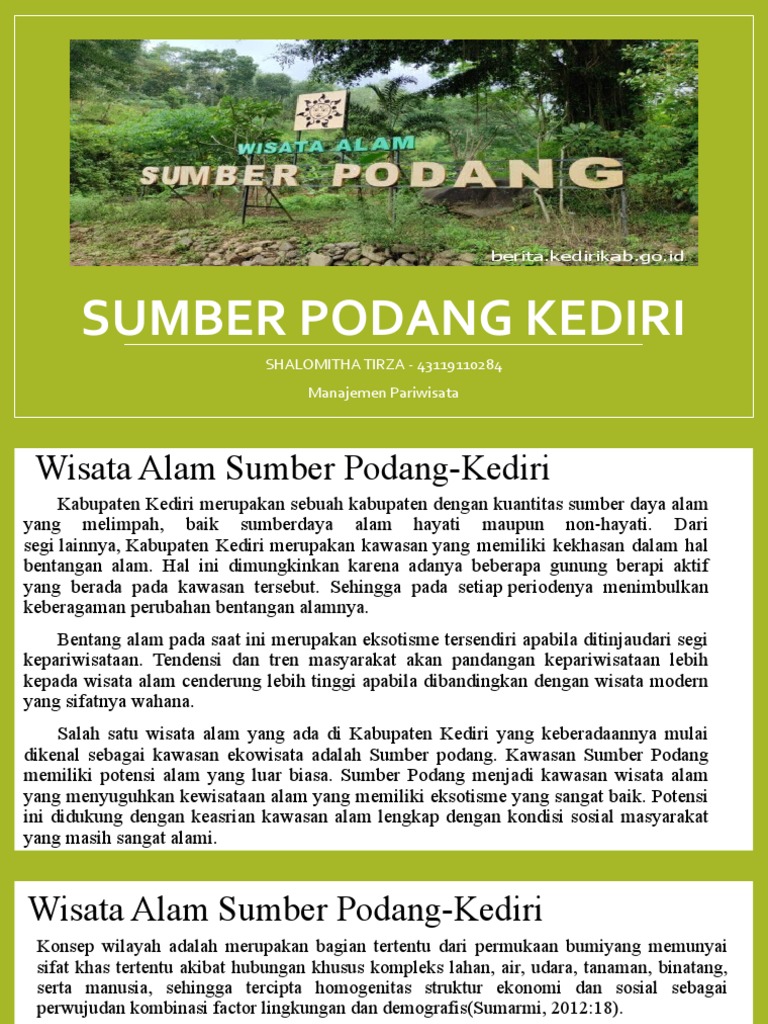 Destinasi Wisata Sumber Podang Kediri | PDF