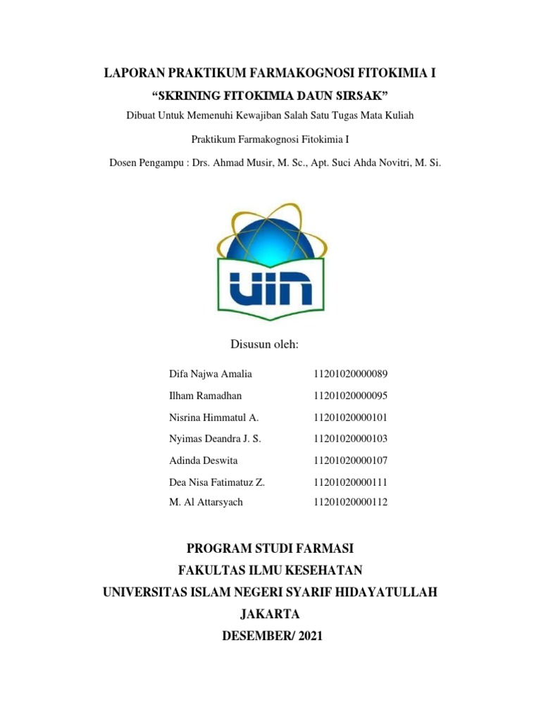 Laporan Praktikum Skrining Fitokimia | PDF
