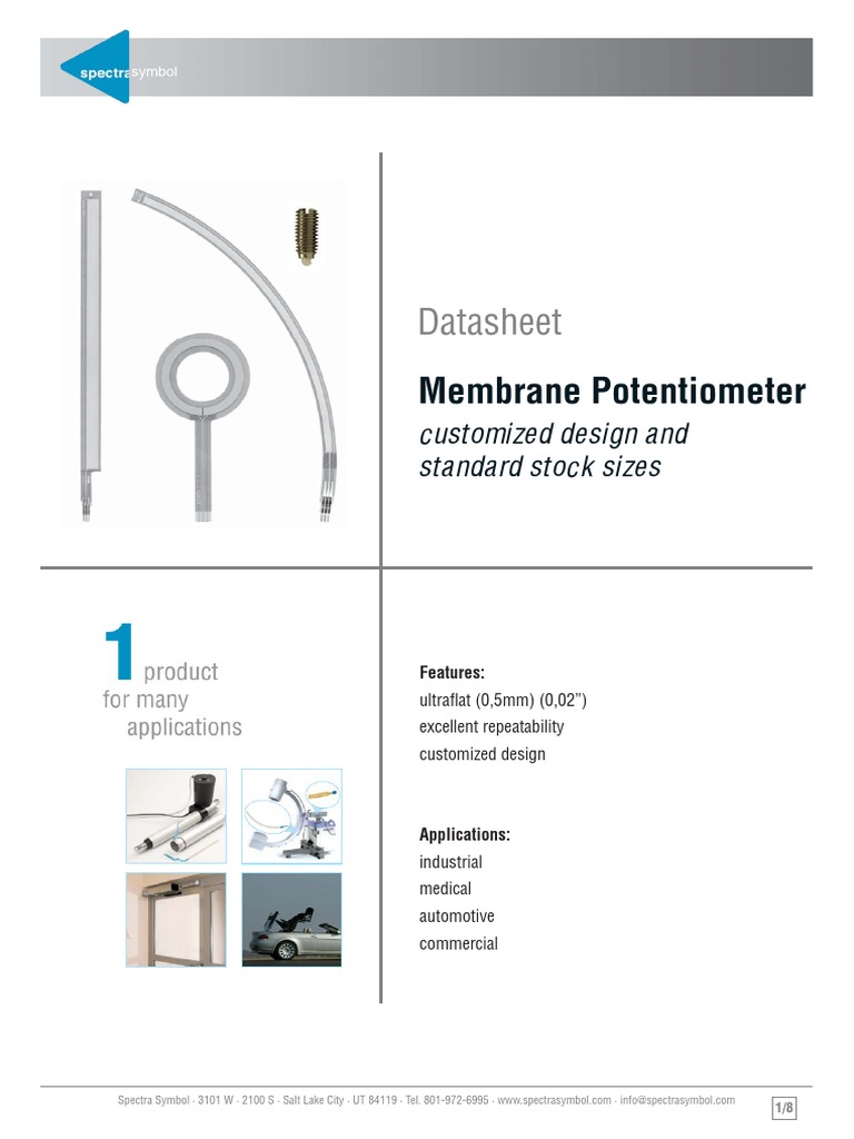 Datasheet: Membrane Potentiometer | PDF | Electrical Connector ...