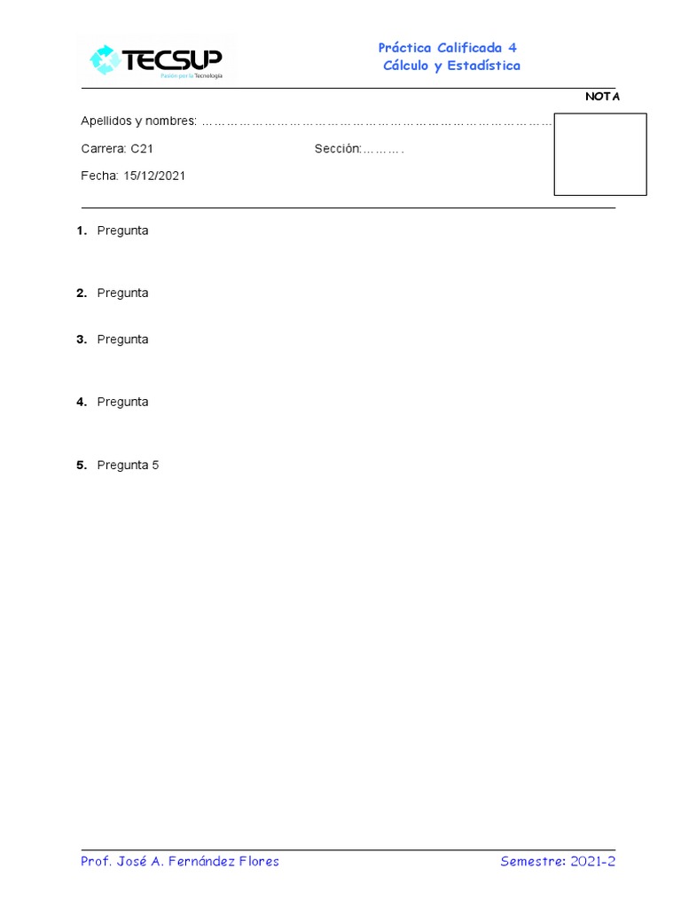Presentación Práctica Calificada 4-2021 | PDF