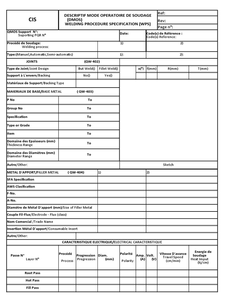 Wps Type Asme | PDF | Construction | Soudage