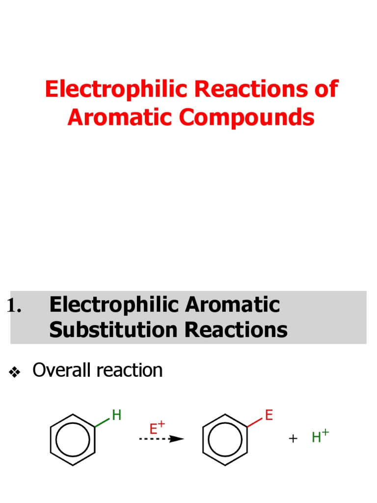 Electrophilic Aromatic Substitution Overview | PDF | Chemistry ...