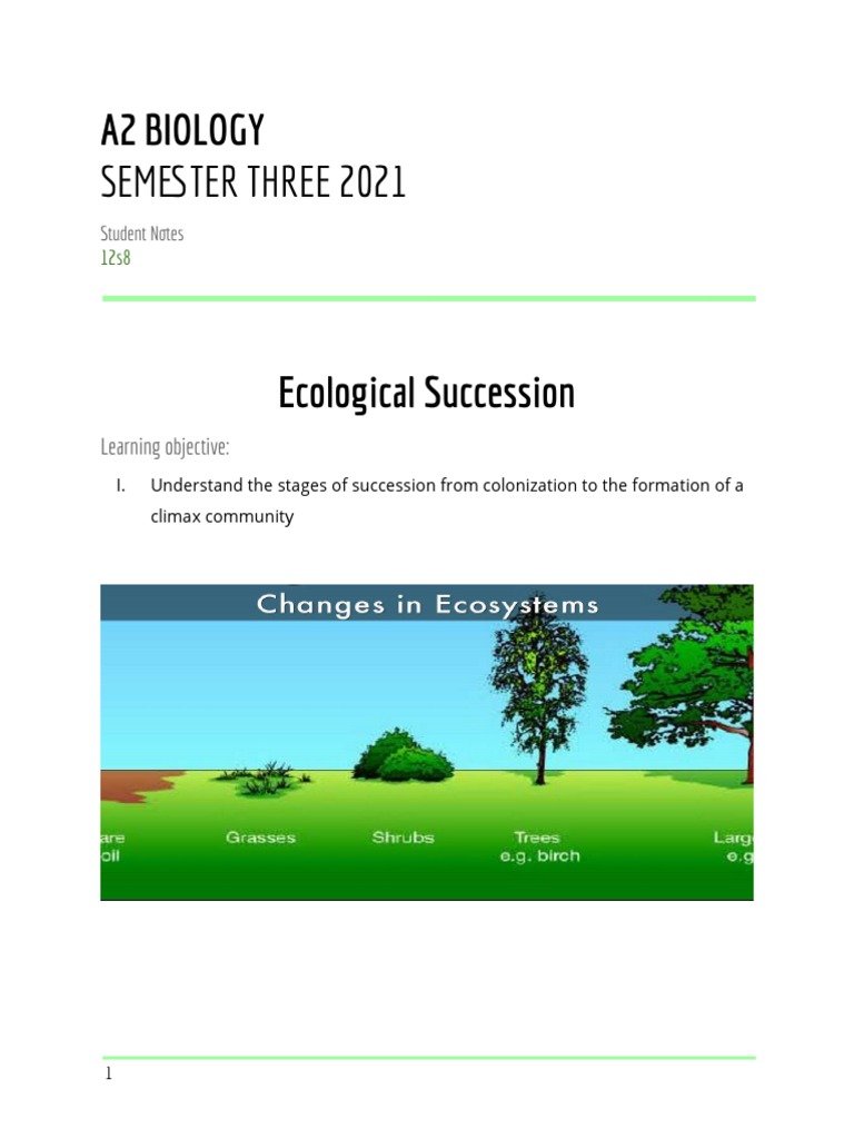 Ecological Succession | PDF | Soil | Biodiversity