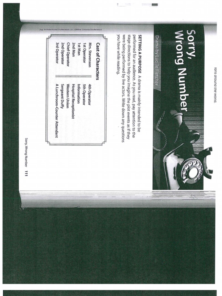 7th Grade Summer Reading Assignments Short Stories Sorry Wrong Number ...