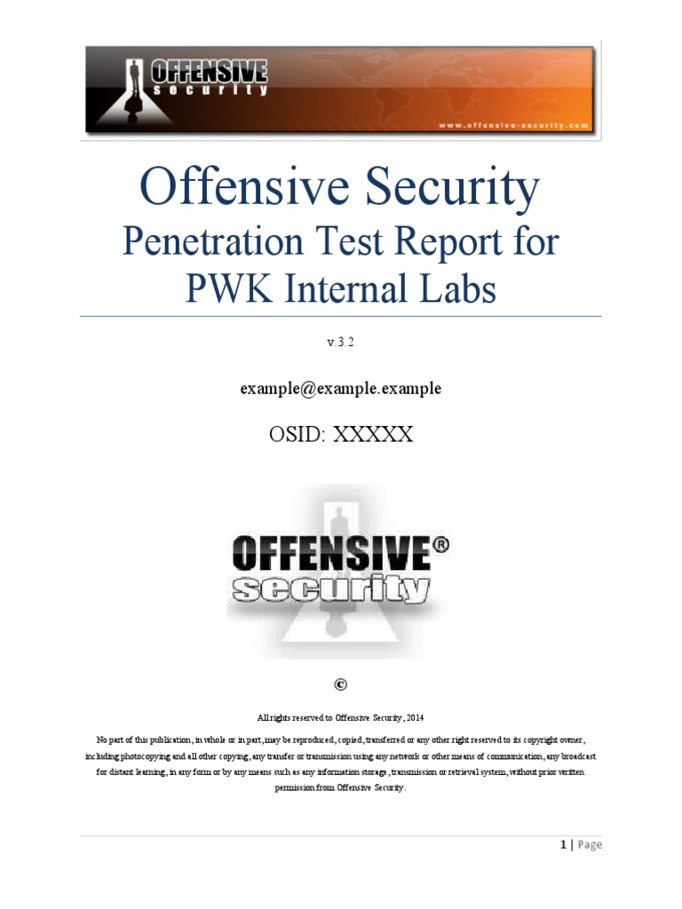 Offensive Security: Penetration Test Report For PWK Internal Labs | PDF ...