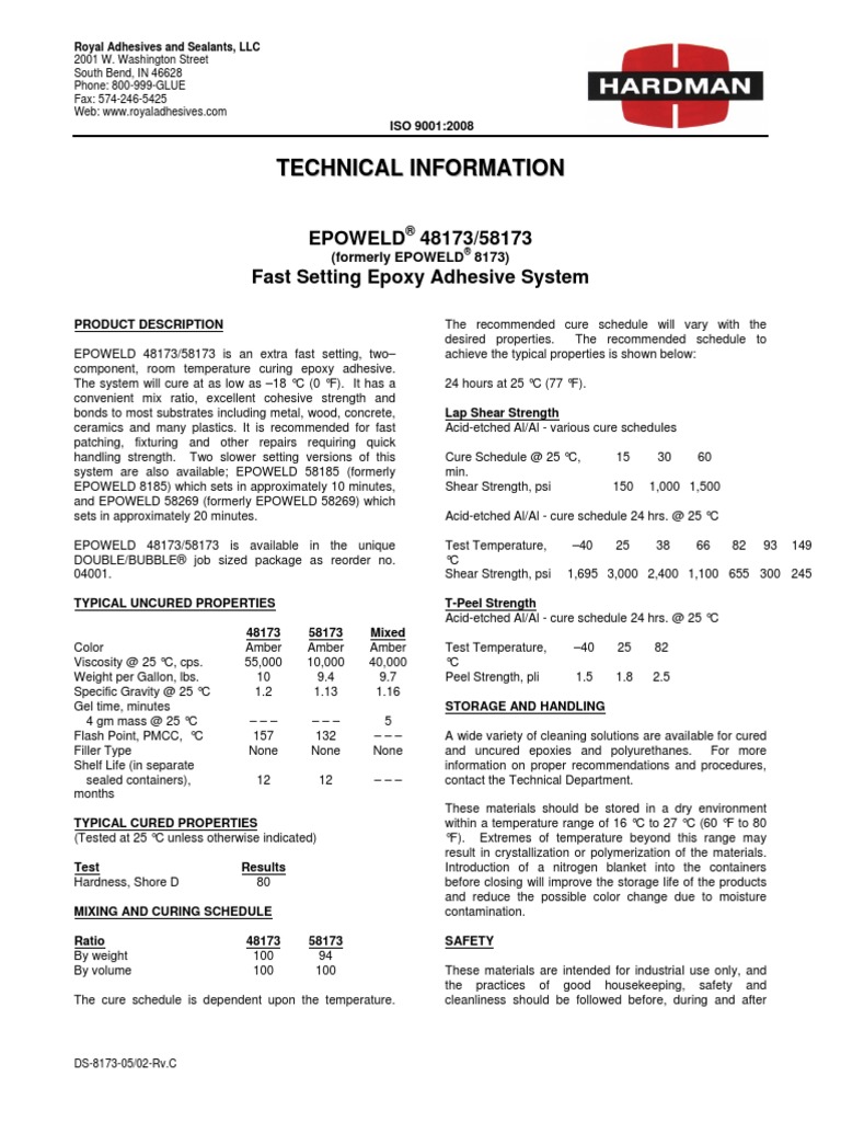 Epoweld 48173 58173 TDS | PDF | Epoxy | Adhesive